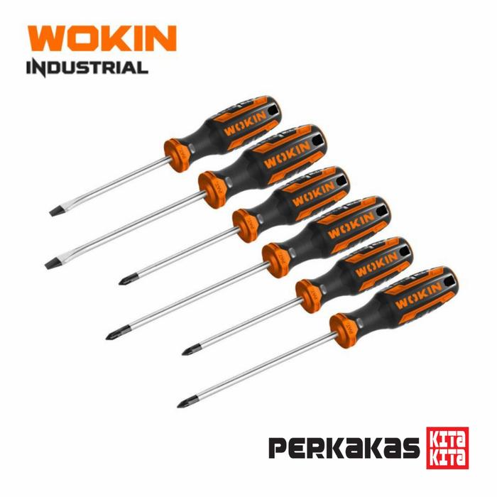 Jual Obeng Plus Minus Pozidriv Set 6pcs WOKIN SCREWDRIVER SET ...
