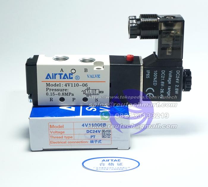 Jual AIRTAC 4V110-06 24Vdc / Airtac 4V11006B Solenoid Valve 5/2 way - Kota Surabaya - REUTECH ...