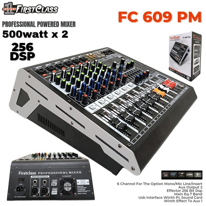 Jual POWER MIXER FIRST CLASS FC 609 PM FC 609PM 6CH USB BLUETOOTH ...