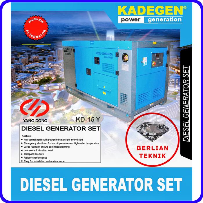 Jual Diesel Generator Silent Mesin Genset Kadegen KD 15 YD | 15 KVA 3 ...