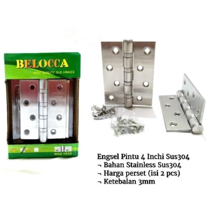 Jual Engsel Pintu 4 inch Stainless SUS304 / Engsel Belocca 4" SUS304 ...