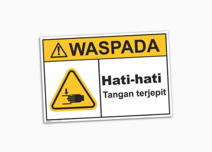 Jual Sticker Safety Sign K3 ANSI Rambu Hati-hati Tangan Terjepit 20 x ...