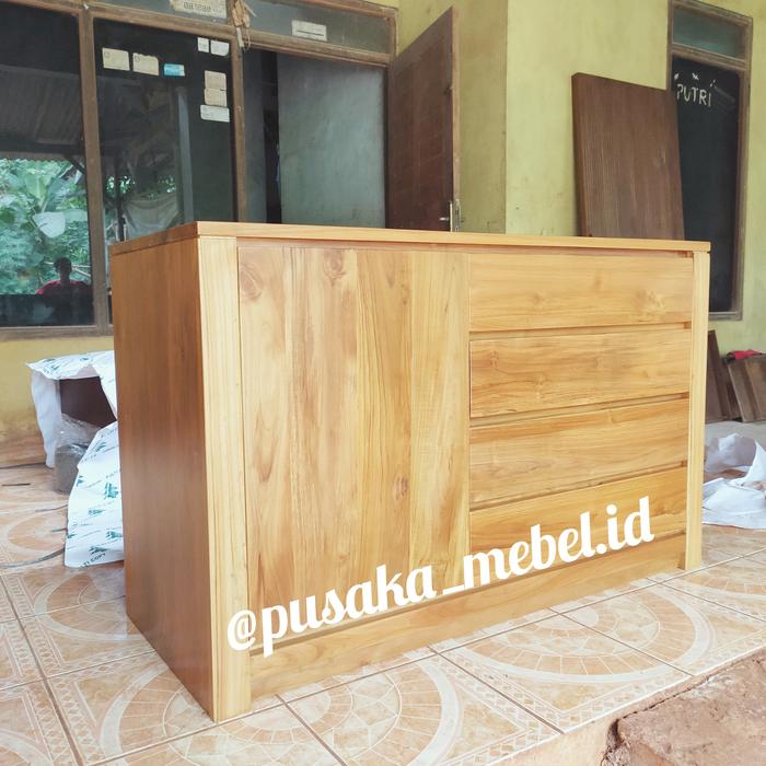 Jual bufet cabinet drawer minimalis kayu jati, cabinet bufet laci kayu ...
