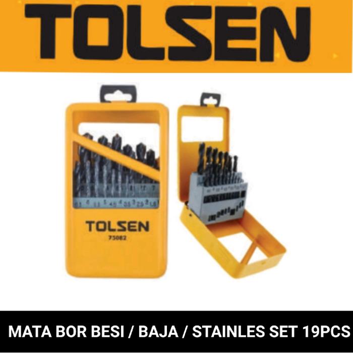 Jual mata bor besi / baja / Stainles set 19pcs 1-10mm tolsen best quality p - Kota Surabaya ...