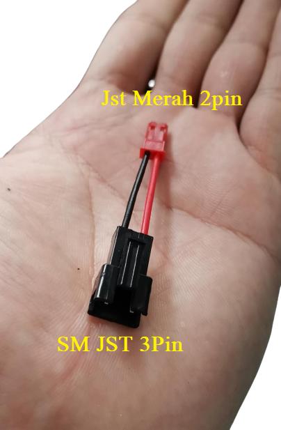 Jual Konektor konverter SM JST 3Pin SM3P to Jst merah 2pin soket hitam 3P - Kab. Bekasi ...