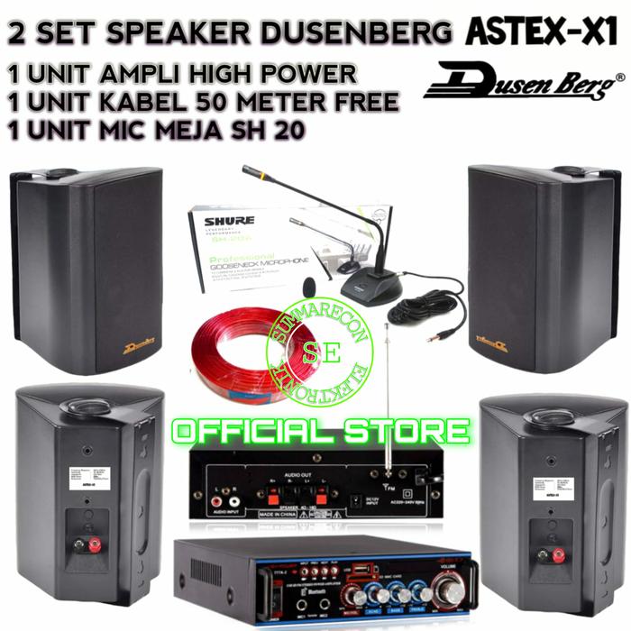 Jual paket speaker wall amplifier mic meja speaker restoran cafe masjid ...