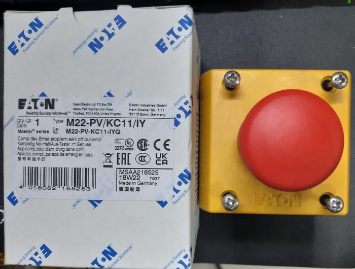 Jual EATON M22-PV/KC11/IY 216525 Emergency Stop Pull to Release 1NO+1NC ...