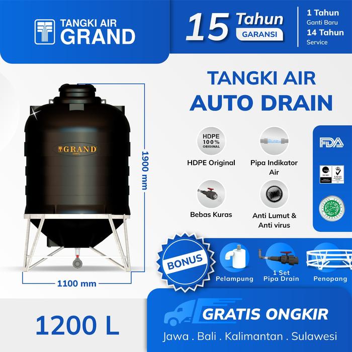 Promo Tangki tandon toren air auto drain 1200 L grand bebas kuras Anti ...