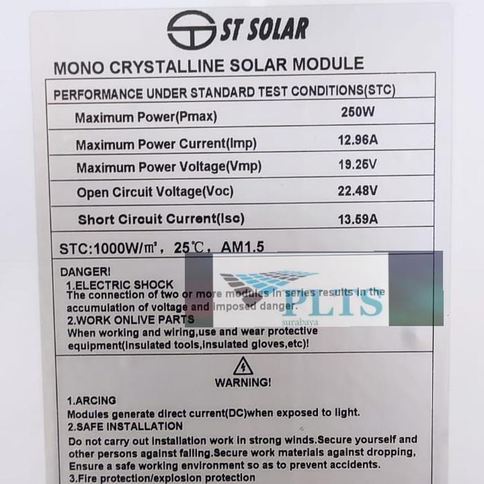 Jual Panel Surya 250wp Mono ST Solar - Kota Surabaya - PLTS Surabaya ...
