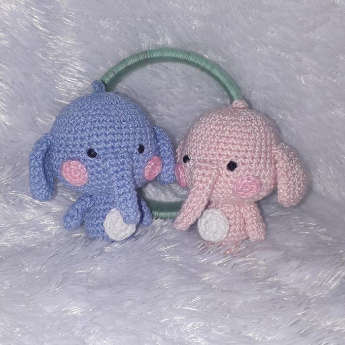 Jual Boneka rajutan amigurumi couple bentuk gajah yang cute - Kota ...