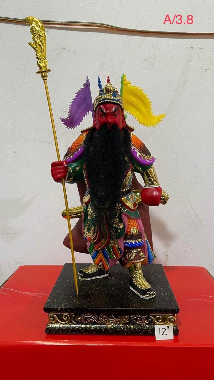 Jual Patung kwan kong bendera / kuan kong berdiri kayu 12in - Jakarta ...