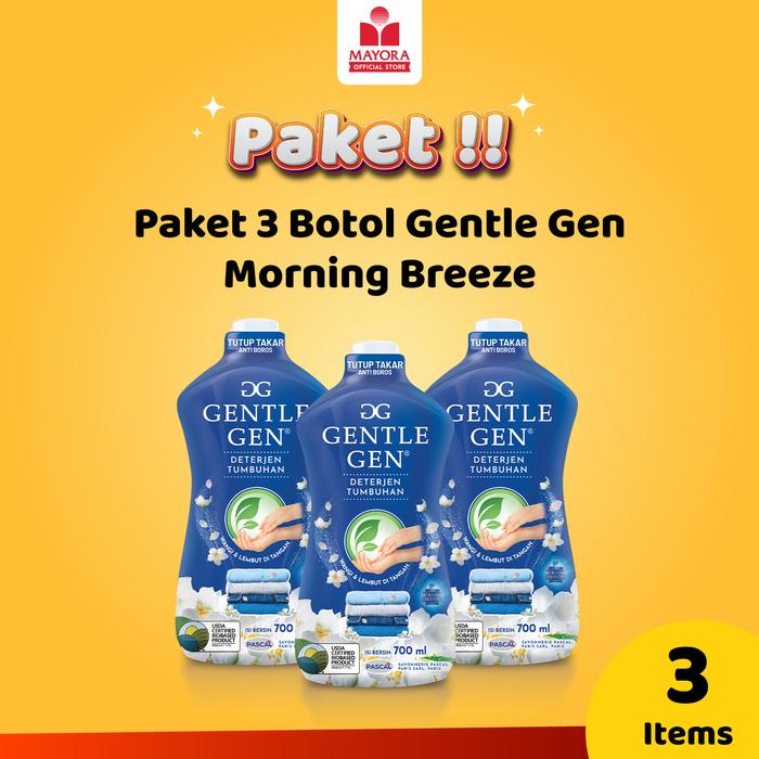 Jual Paket 3 Botol Deterjen Cair Gentle Gen Morning Breeze - Jakarta ...