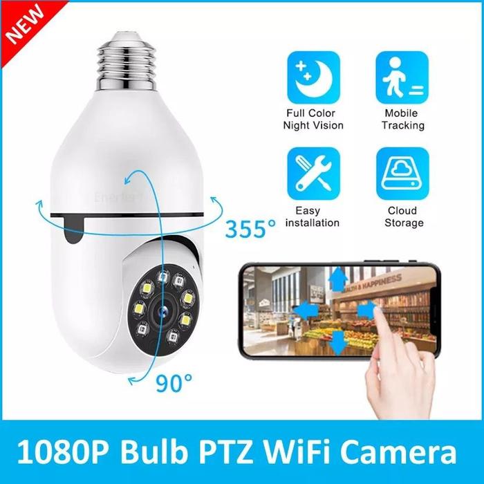 Jual IP Kamera CCTV Socket E27 Bohlam PTZ WIFI Panorama Camera Online ...