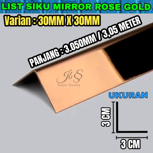 Jual LIST SIKU MR ROSE GOLD 30x30x3.050MM T: 0.8MM STAINLESS STEEL SUS ...