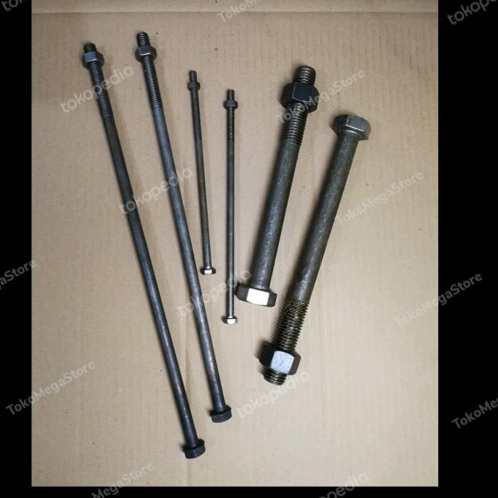 Jual BAUT MUR BESI 3/8 X 10 LONG BOLT KUNCI BAUT 14 BAUT PANJANG 25 CM ...