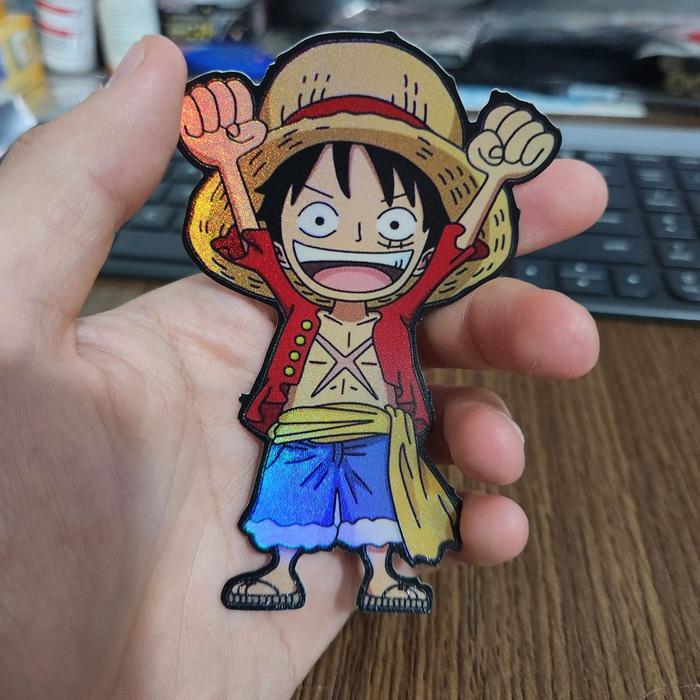 Jual Sticker Hologram Anime Besar - PSH1436 - One Piece - Luffy ...