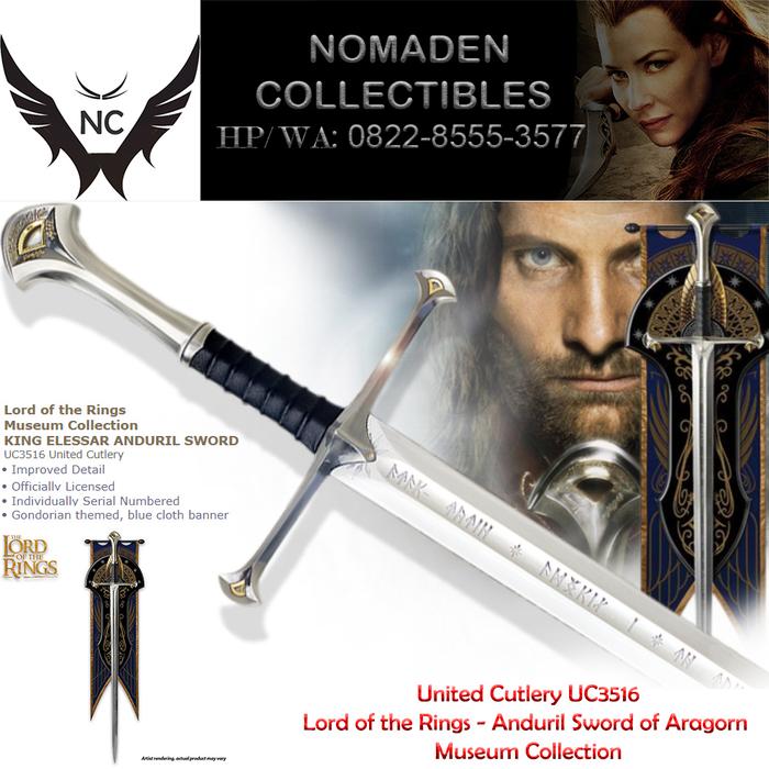 Jual Pedang Anduril Sword of Aragorn UC3516 Museum Collection LOTR ...