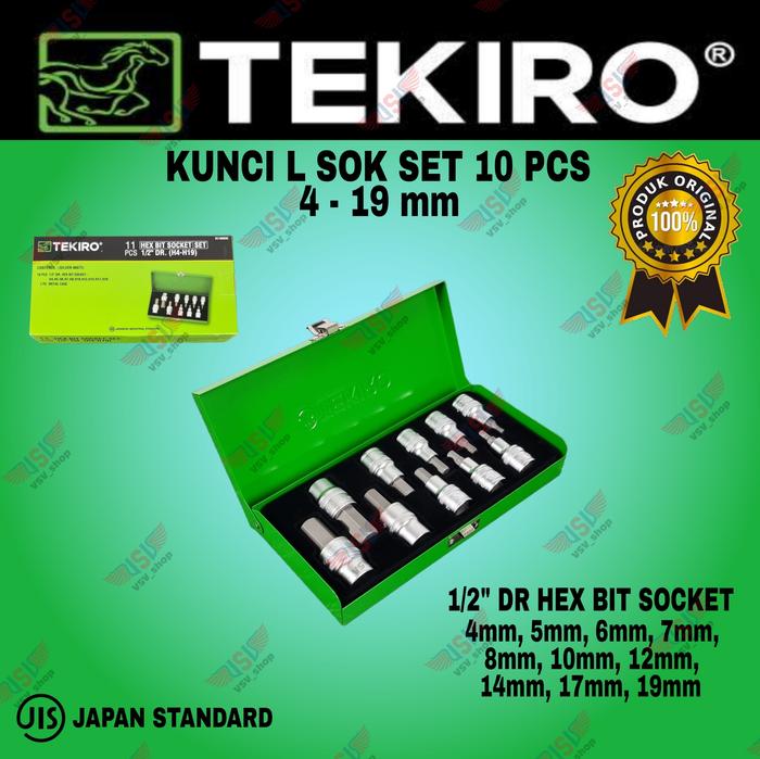 Jual TEKIRO Hex Socket Bit Set 1/2inch (Mata Sock L) SC-HB0638 1set ...