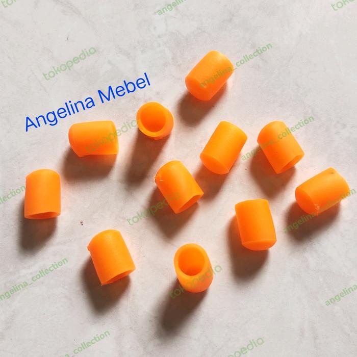 Jual Karet Tutup Pipa Bulat 8 mm / Cop Rak Gelas ORANGE (isi 100 PCS ...