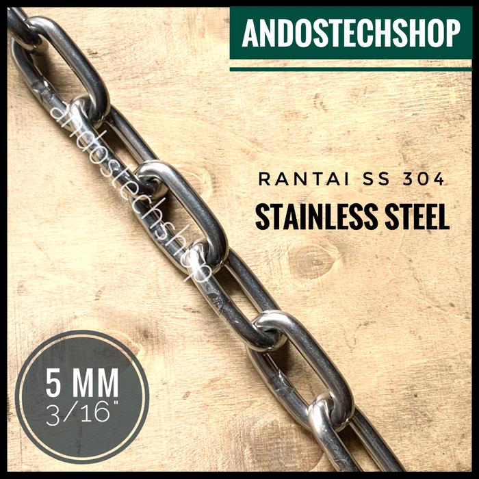 Jual Rantai SS 304 5mm | Stainless Steel Chain 3/16" | Rantai Besi ...