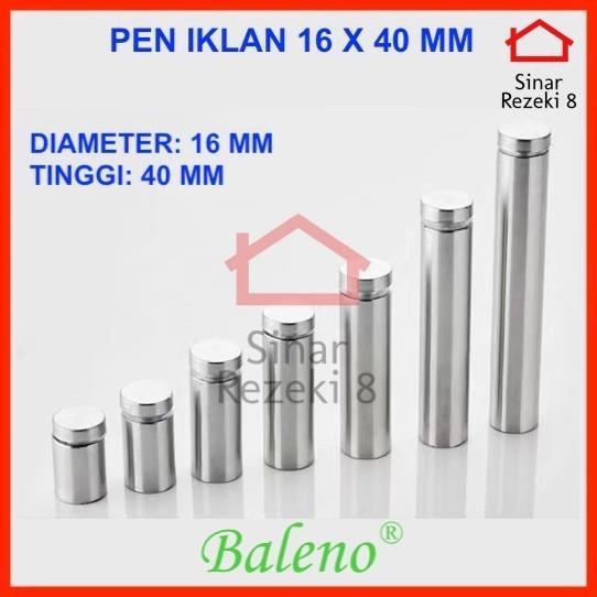 Jual Pen Iklan 16 x 40 mm Stainless / Baut Akrilik Stabil Kaca Sign ...