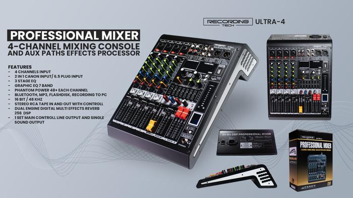 Jual RECORDING TECH Ultra 4 Mixing Console - Audio Mixer 4 Channel ...