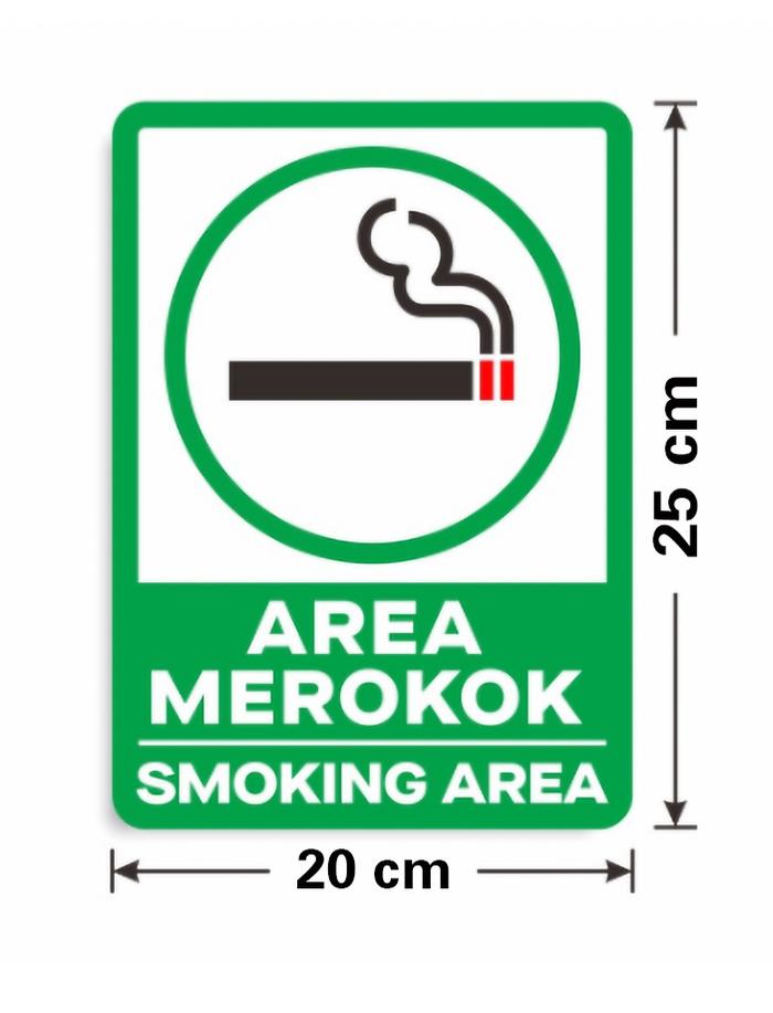 Jual Sticker Sign Vinyl Stiker Area Merokok Smoking Area 20 x 25 CM ...