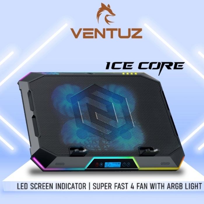 Jual Fan Laptop Notebook Cooler Bawah Laptop ICE CORE LED RGB Ventuz 4 ...