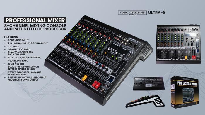 Jual RECORDING TECH Ultra 8 Mixing Console - Audio Mixer 8 Channel ...