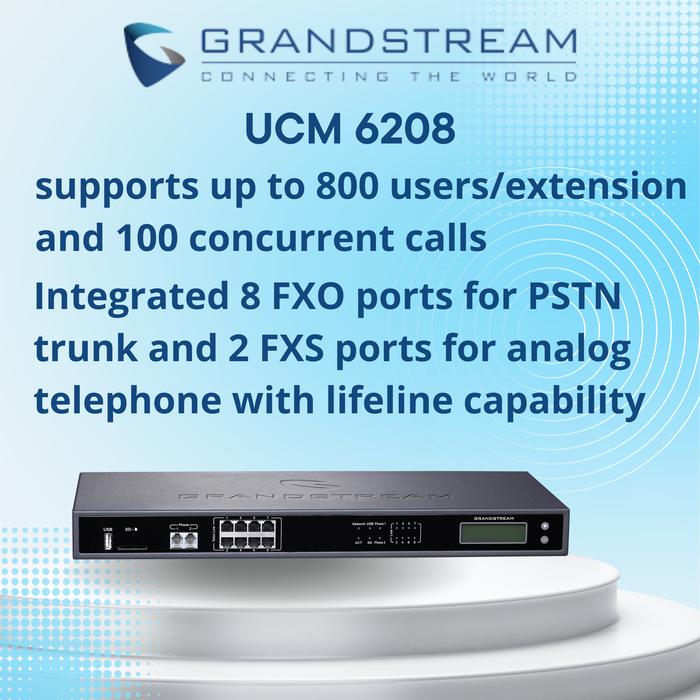 Jual Grandstream UCM6208 IP PBX Series 800 Ext 100 Concurrent calls ...