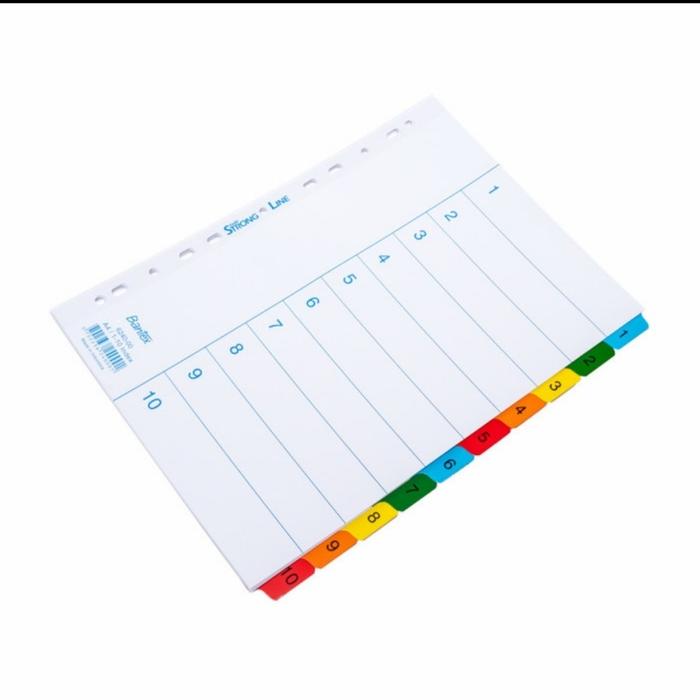 Jual kertas pembatas Bantex A4 Angka 1-10 6240-00 Pembatas Binder ...