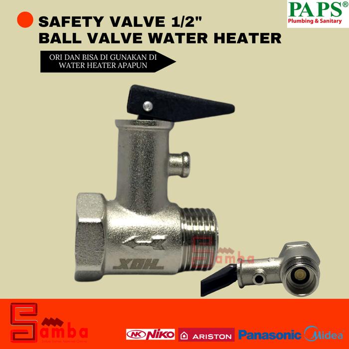 Jual SAFETY VALVE 1/2 IN / BALL VALVE WATER HEATER / BALL VALVE ARISTON ...