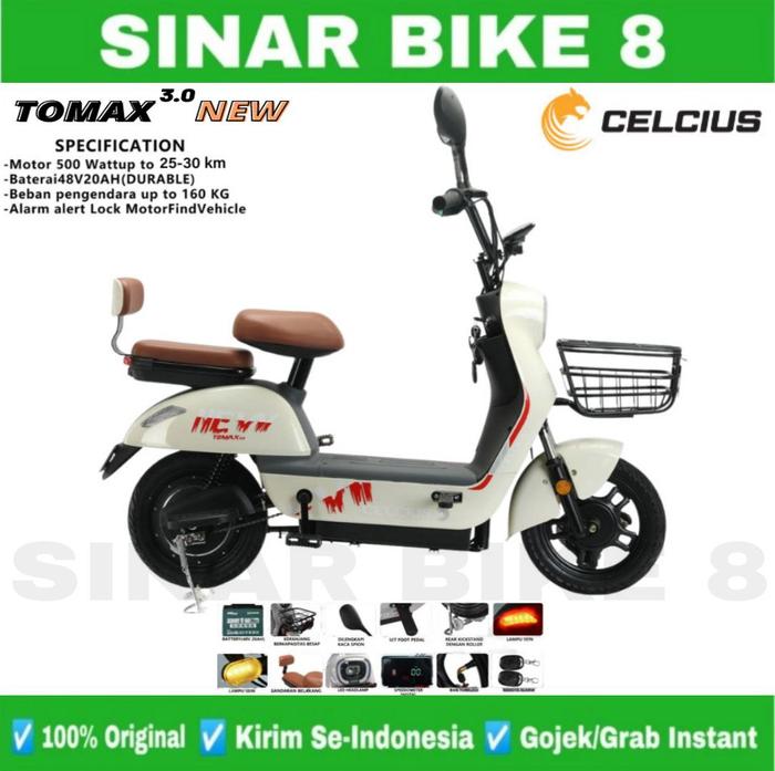 Jual Sepeda Motor Listrik CELCIUS TOMAX 6.0 500 Watt 48 V Electric E ...