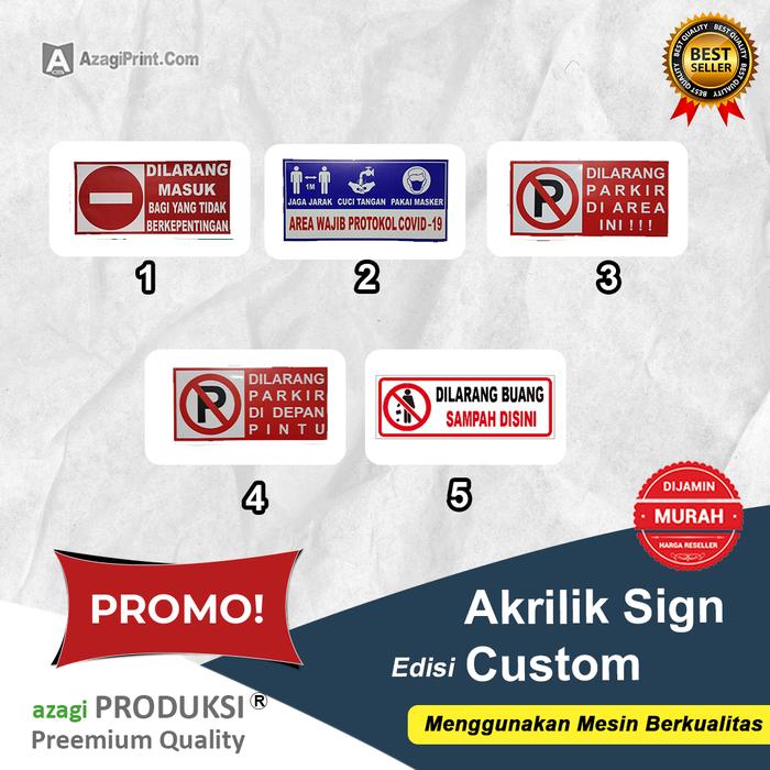 Jual Stiker Sign Dilarang Parkir, Protokol Kesehatan 20x40 | Plat ...
