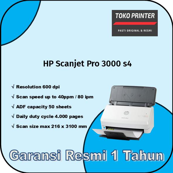 Jual Scanner HP Scanjet Pro 3000 s4 Scan F4 / Legal - Garansi Resmi ...