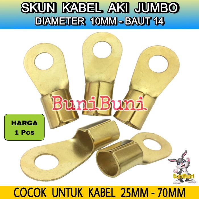 Jual SKUN Terminal Klem Kabel Aki JUMBO Ring Bulat M10 Baut 14 -KUNING ...