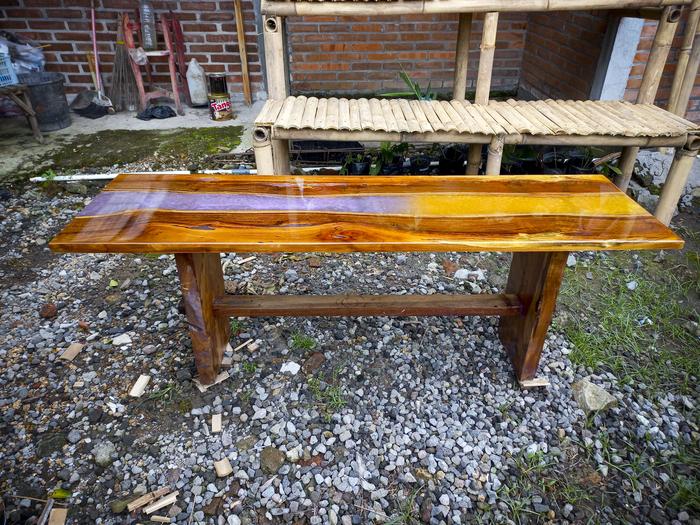Jual Meja konsul unik epoxy resin kayu jati Blora meja dinding dekorasi ...