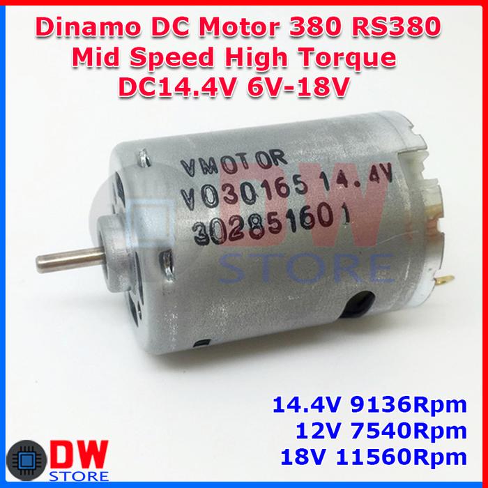Jual Dinamo DC Motor RS380 RS 380 14.4V 12V-18V Mid RPM Speed High ...