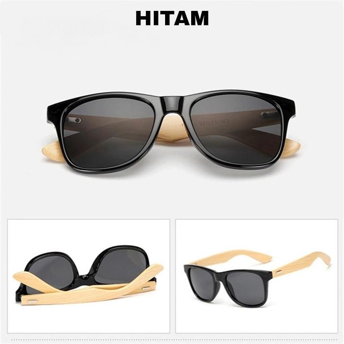 Jual Kacamata Hitam Anti Silau Frame Corak Kayu Ringan Murah Pria ...