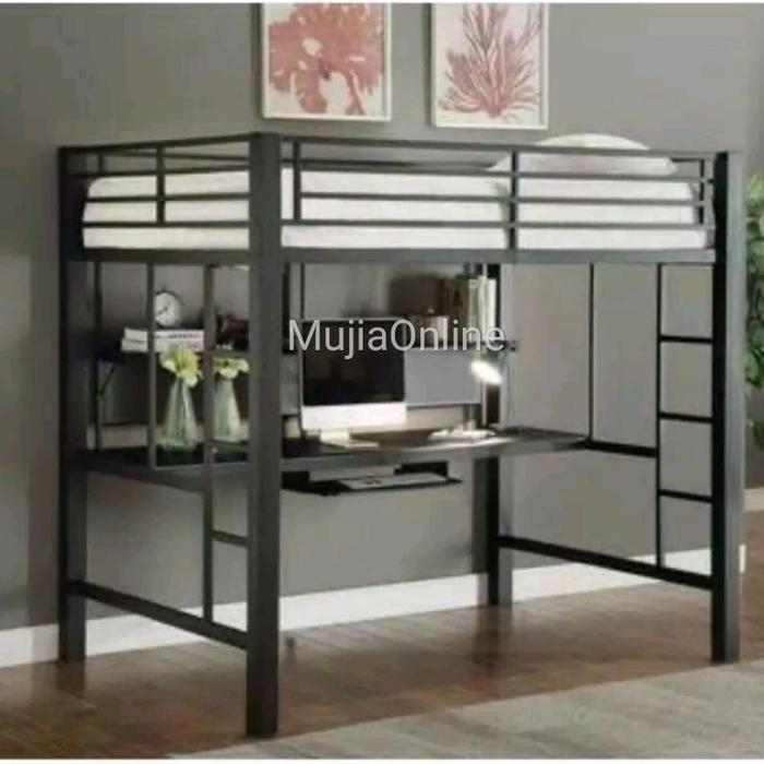 Jual Loft Bunk Bed Ranjang Besi Tingkat Atas + Meja Modern Minimalis ...