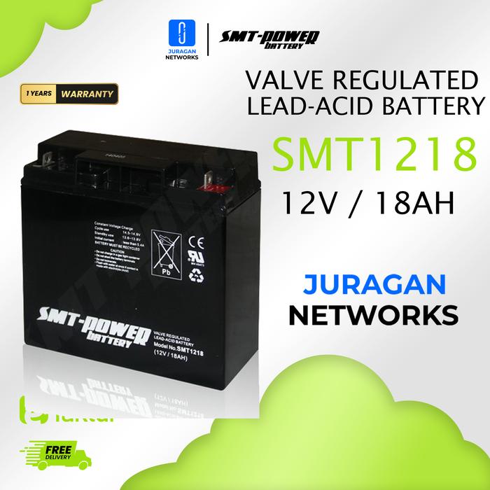 Jual BATERAI VRLA SMT1218 Untuk UPS / AKI KERING / SMT Power 12V 18AH ...