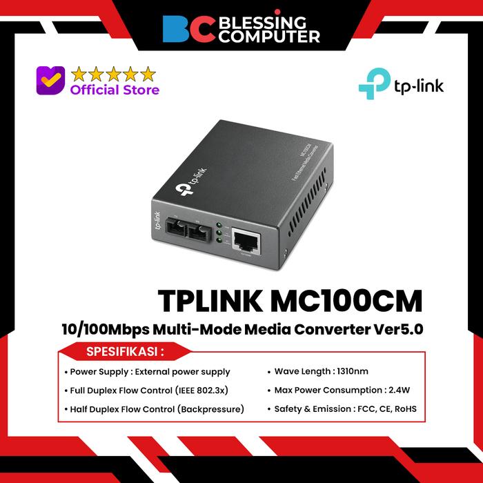 Jual TPLINK MC100CM 10/100Mbps Multi-Mode Media Converter Ver5.0 - Kota ...
