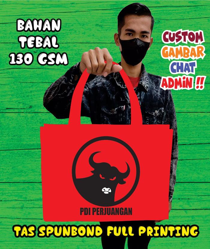 Jual TAS SPUNDBOND PARTAI PDI PERJUANGAN / TAS PARTAI PDIP / TAS ...