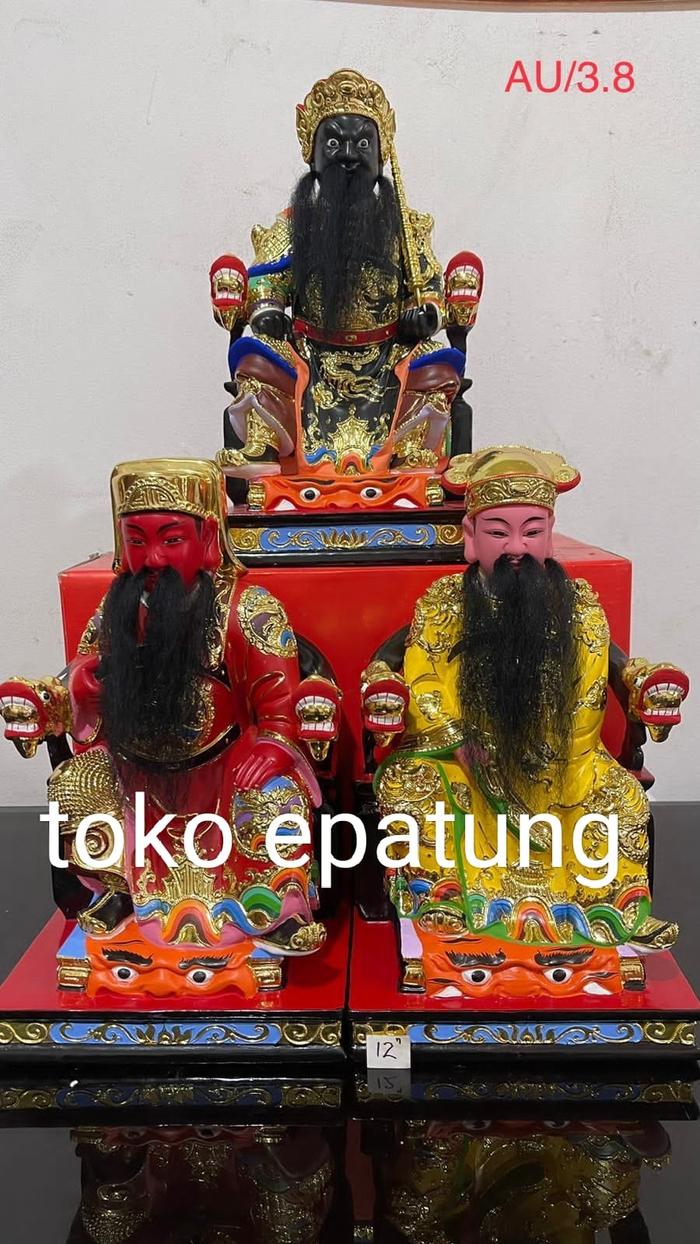 Jual patung dewa Sam Sua Ko Ong / Sam San Ket bong - 12 inch - kayu ...