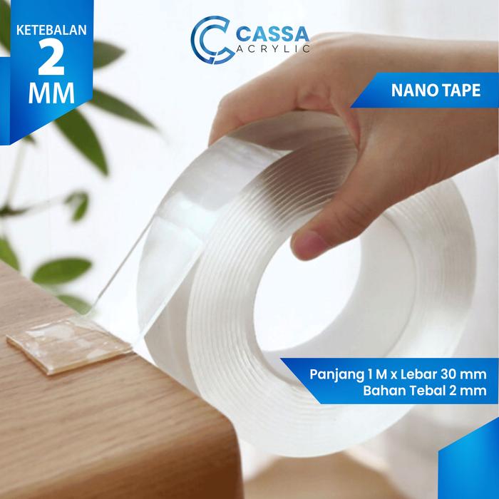 Jual NANO DOUBLE TAPE BENING TAHAN AIR 30MM X 2MM ACRYLIC WASHABLE ...