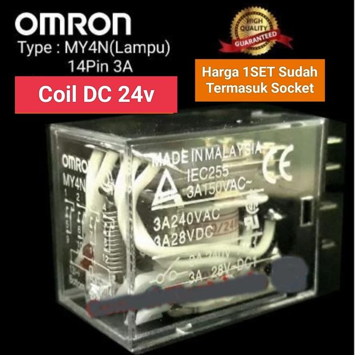 Jual Relay Omron MY4N LED Indicator DC 24v Plus Socket 1SET - Kota Batam - B Automation ...