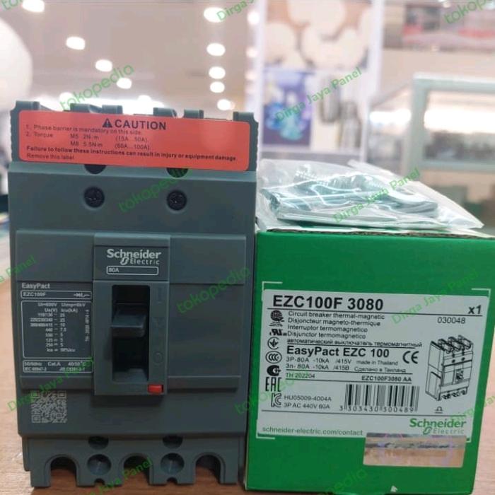 Jual mccb ezc100f 3p 80a 10kA Schneider Original - Jakarta Pusat - Dirga Jaya Panel | Tokopedia