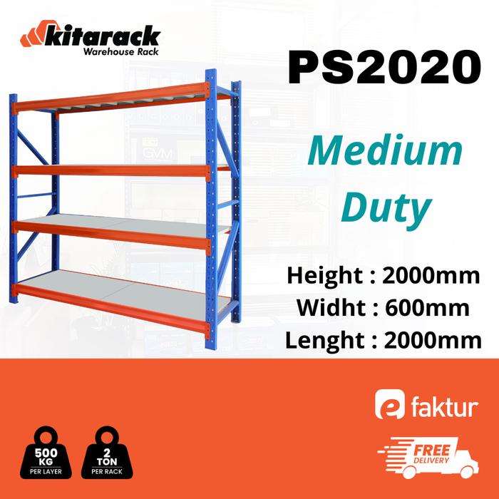 Jual KITARACK Starter Rak Gudang 4 Susun Tinggi 2 Meter Medium Duty ...