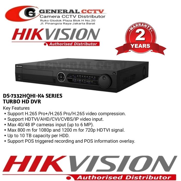 Jual DS 7332HQHI-K4 HIKVISION DVR 32 CHANNEL 1.5U H.265 - Jakarta Barat ...