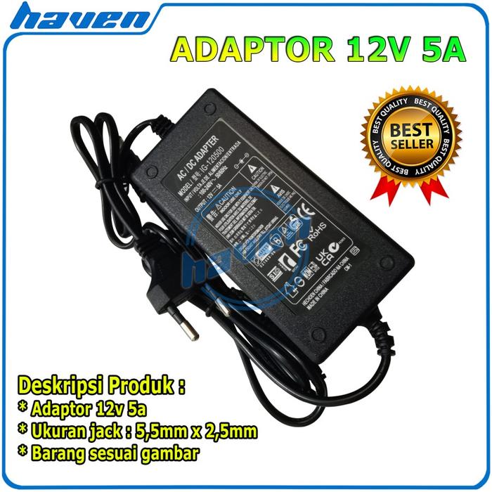Jual Adaptor 12v 5a Power Supply 12v 5A Switching Adapter CCTV 12V 5A ...